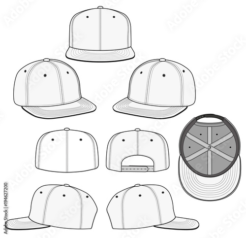 SNAPBACK 2018 vector illustration flat sketches template Stock Vector ...