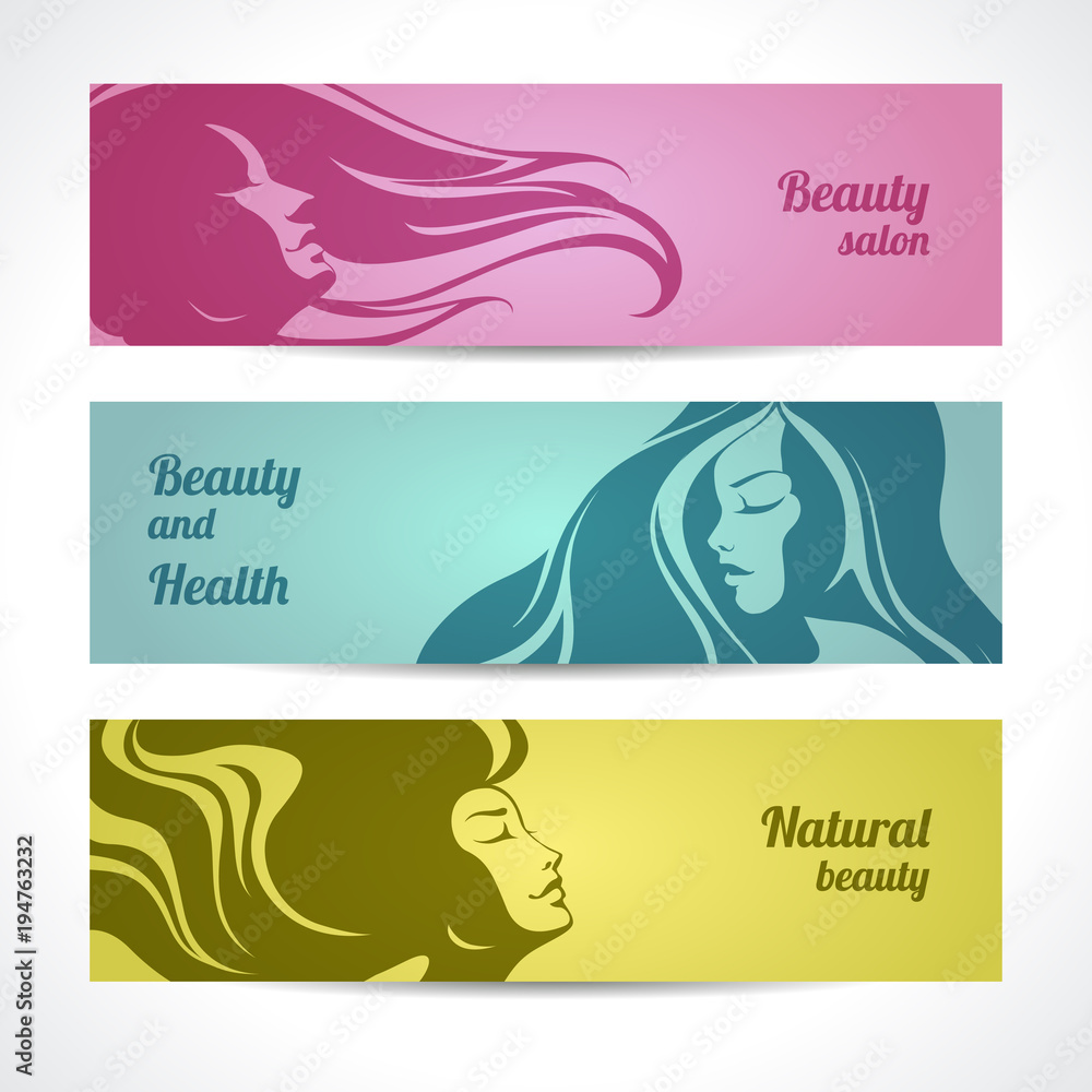 Vector set of beauty salon, cosmetics, spa banners labels cards design ...
