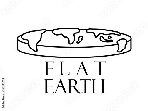 Flat Earth Logo Doodle, a hand drawn vector doodle of a flat earth ...