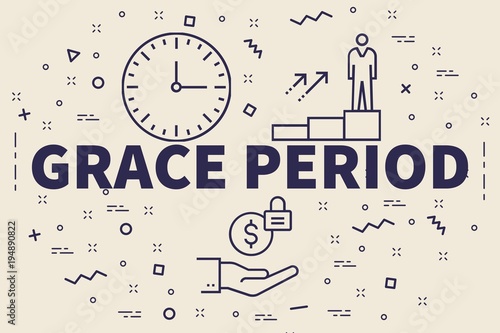 Conceptual business illustration with the words grace period - Buy this ...