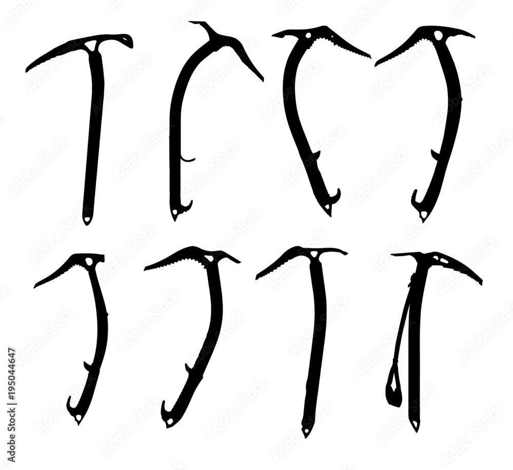 Ice Axe Silhouettes. Stock Vector | Adobe Stock
