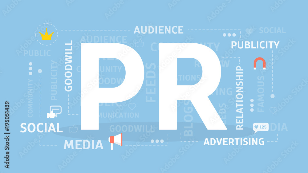 PR concept illustration. Stock Vector | Adobe Stock