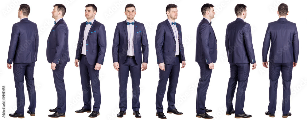 Full body of young handsome business man isolated on white background ...