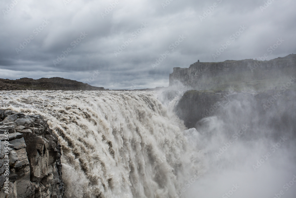 Dettifoss waterfall Europe's most powerful waterfall, Iceland Stock ...
