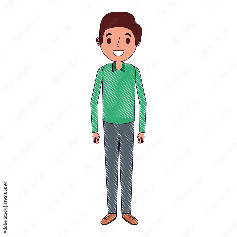 cartoon man male character standing person Stock Vector | Adobe Stock