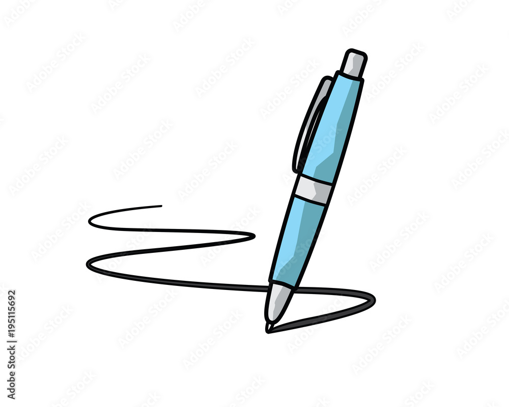 pen cartoon illustration , cartoon design style , designed for ...