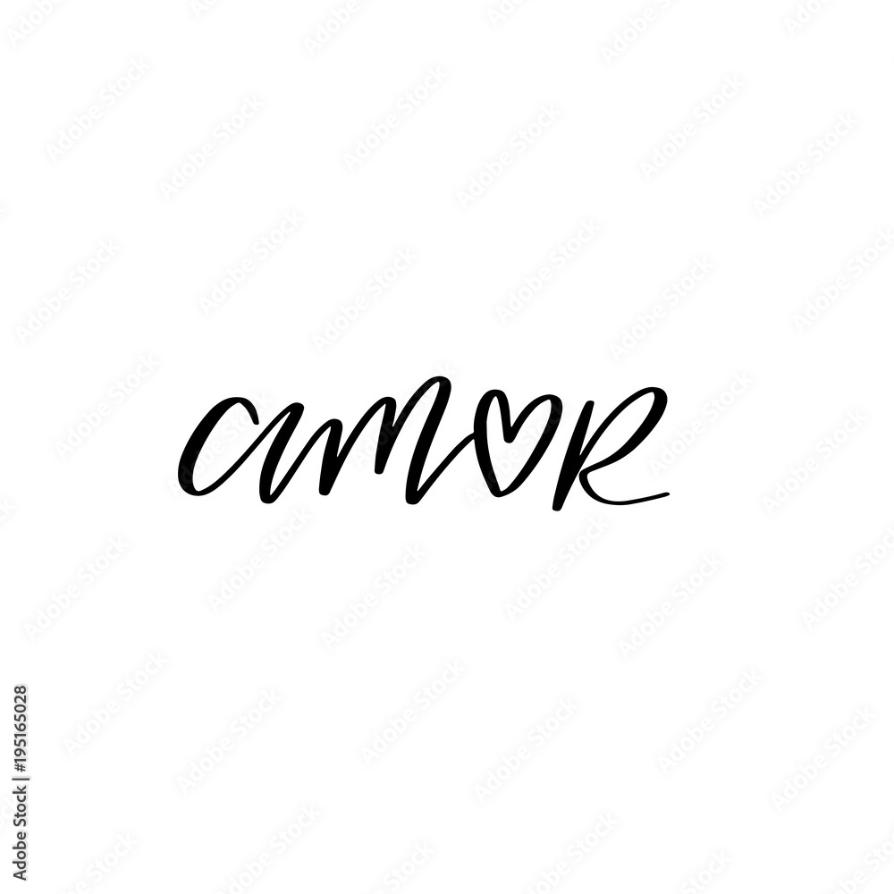Amor, Vector Love Calligraphy, Sweet Hand Lettering, Modern Script Font ...