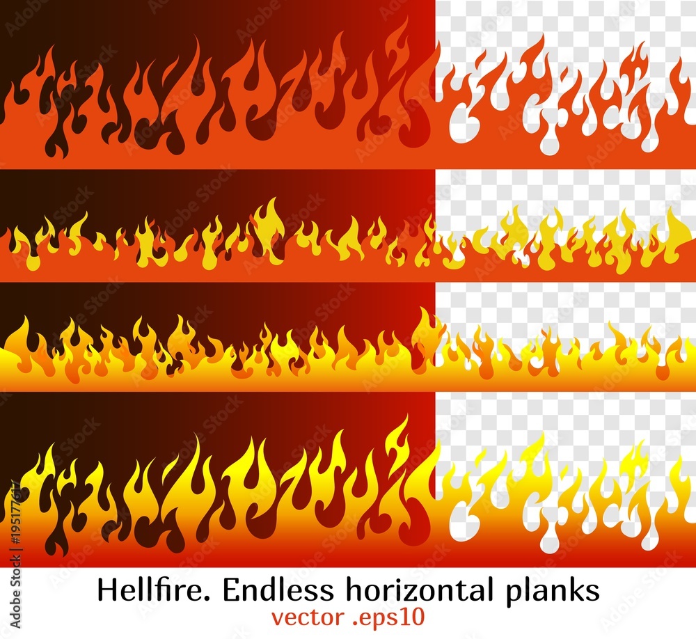 Hellfire endless horizontal planks. Red fire bars, old school flame ...