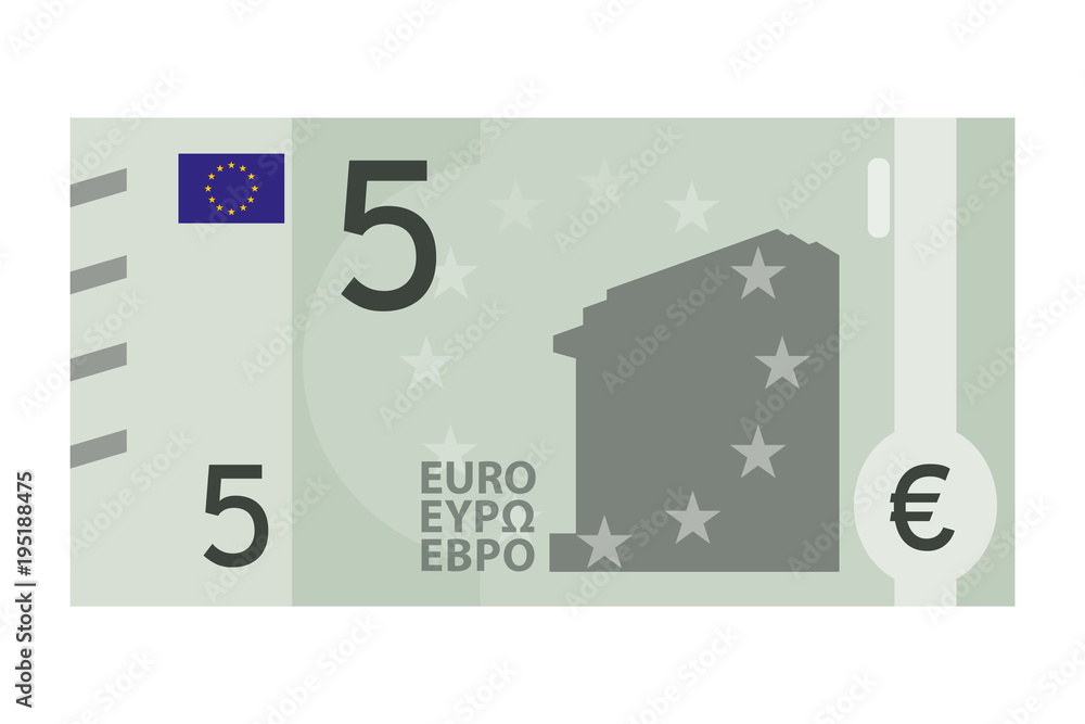 Vector de Stock 5 Euro Schein - minimalistische Banknote | Adobe Stock
