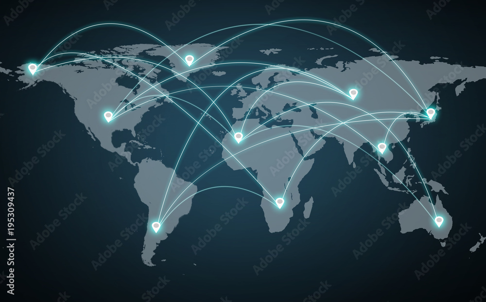Internet Connection World Map
