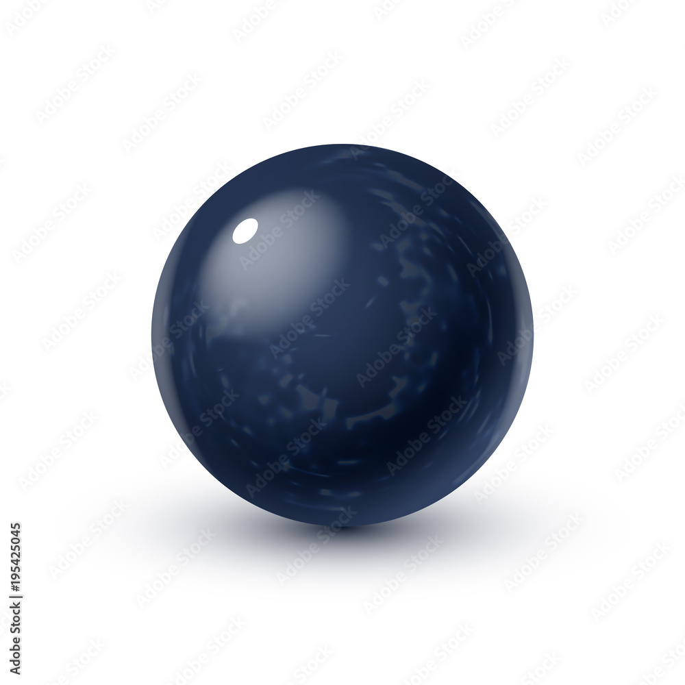 Realistic glass sphere with shadows, reflection of sky in mirror ...