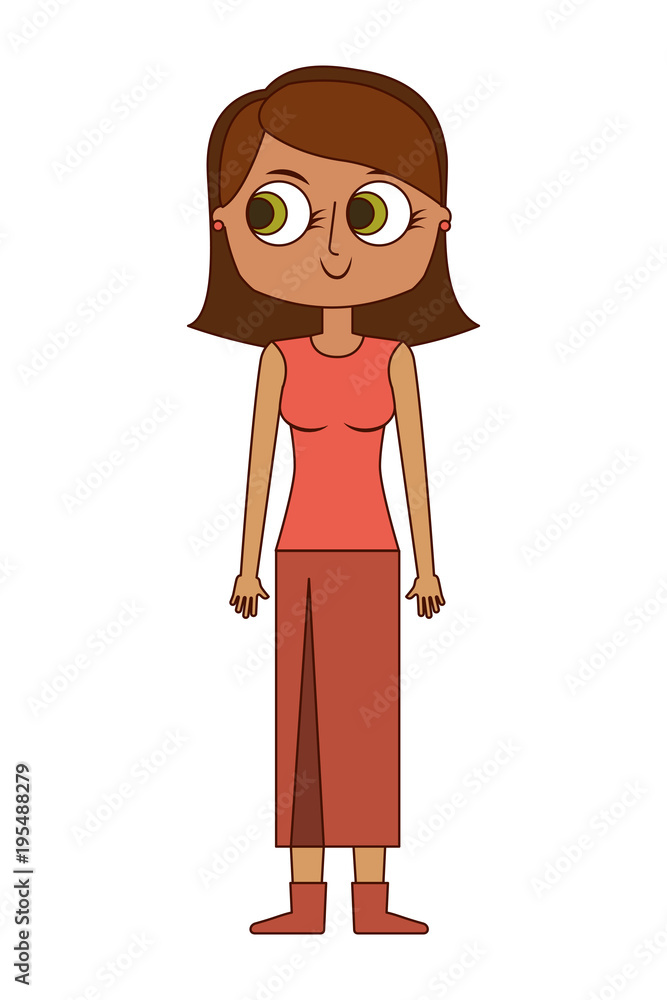 cartoon beauty mother standing character vector illustration Stock ...