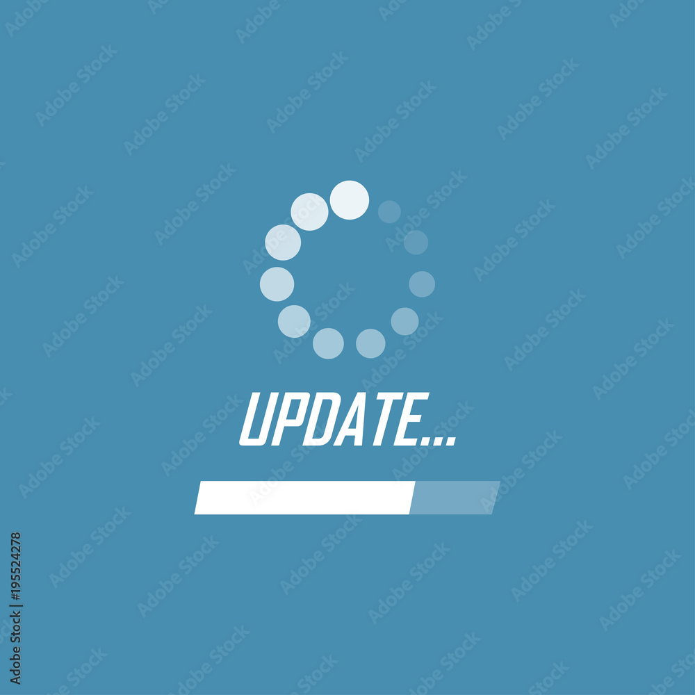 System software update and upgrade concept. Loading process screen ...