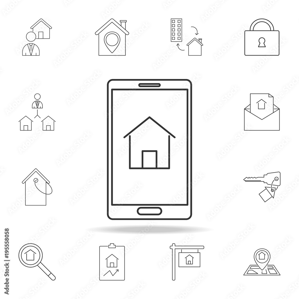 smart home design icon. Set of sale real estate element icons. Premium ...