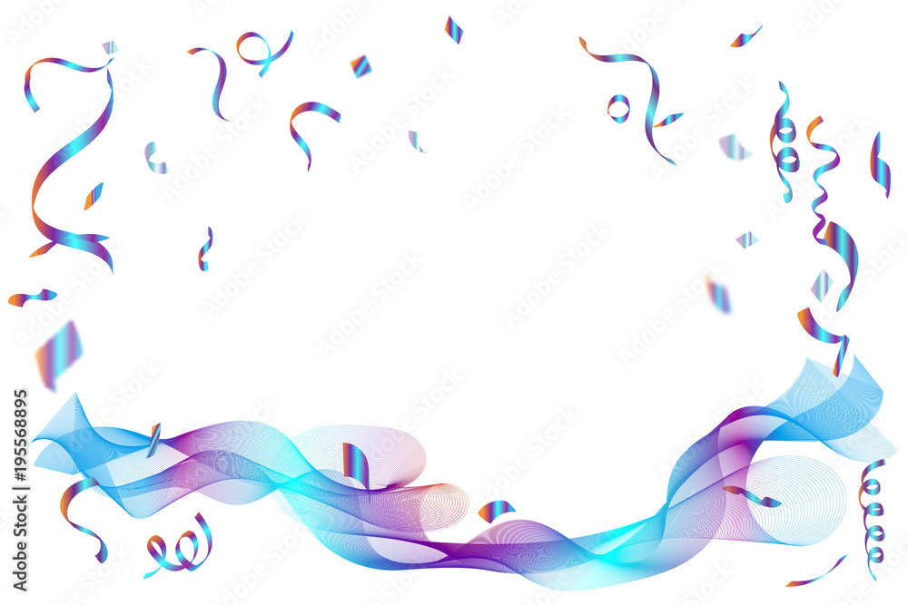 Confetti and Titanium rainbow ribbons and mesh celebration transparent ...