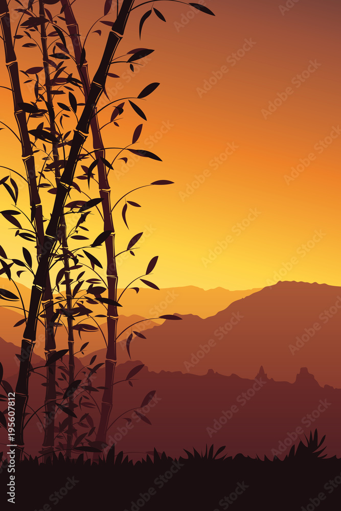 Nature background with bamboo portrait view. Scenery mobile wallpaper ...