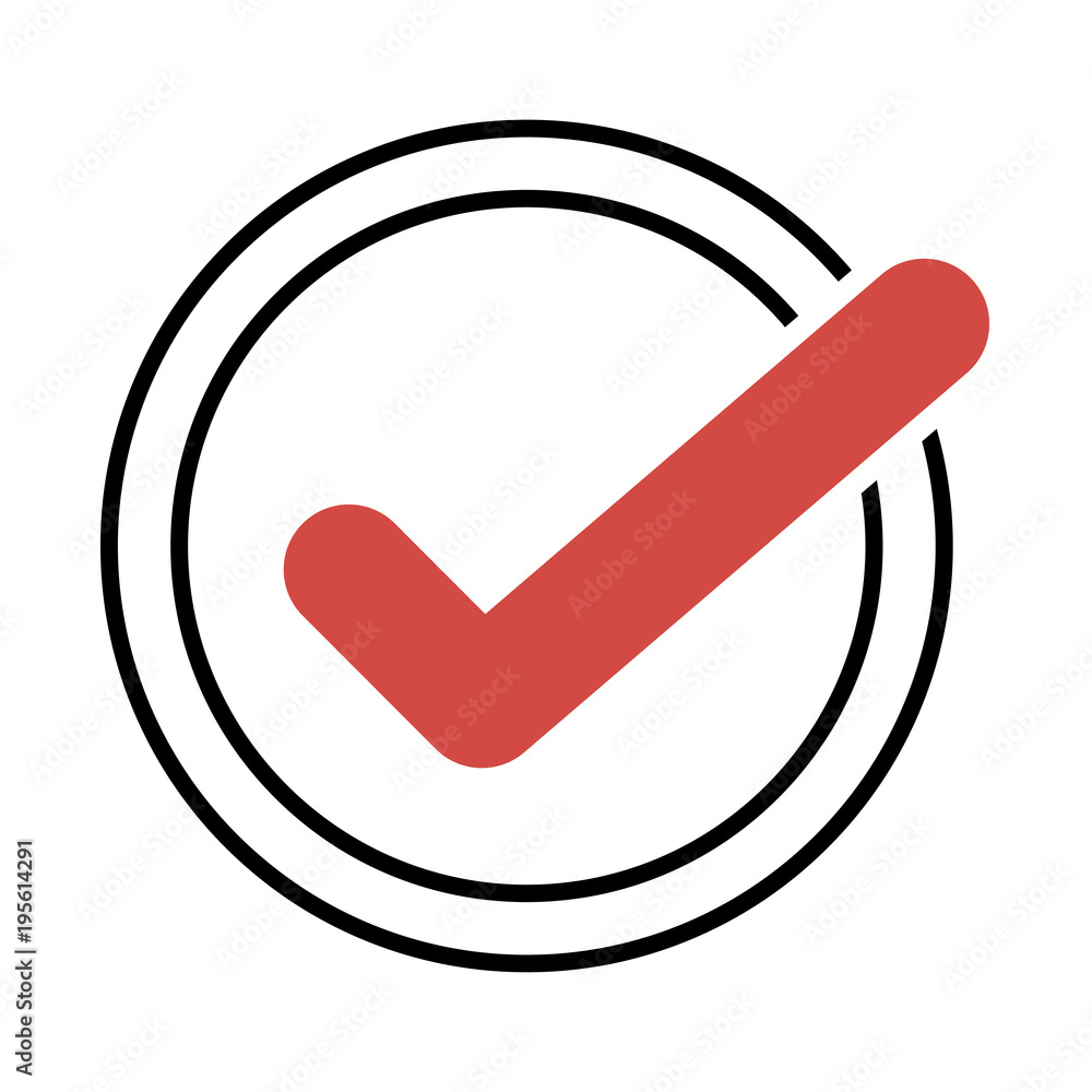 Vector de Stock Red tick. Red check mark. Tick symbol, icon, sign in ...