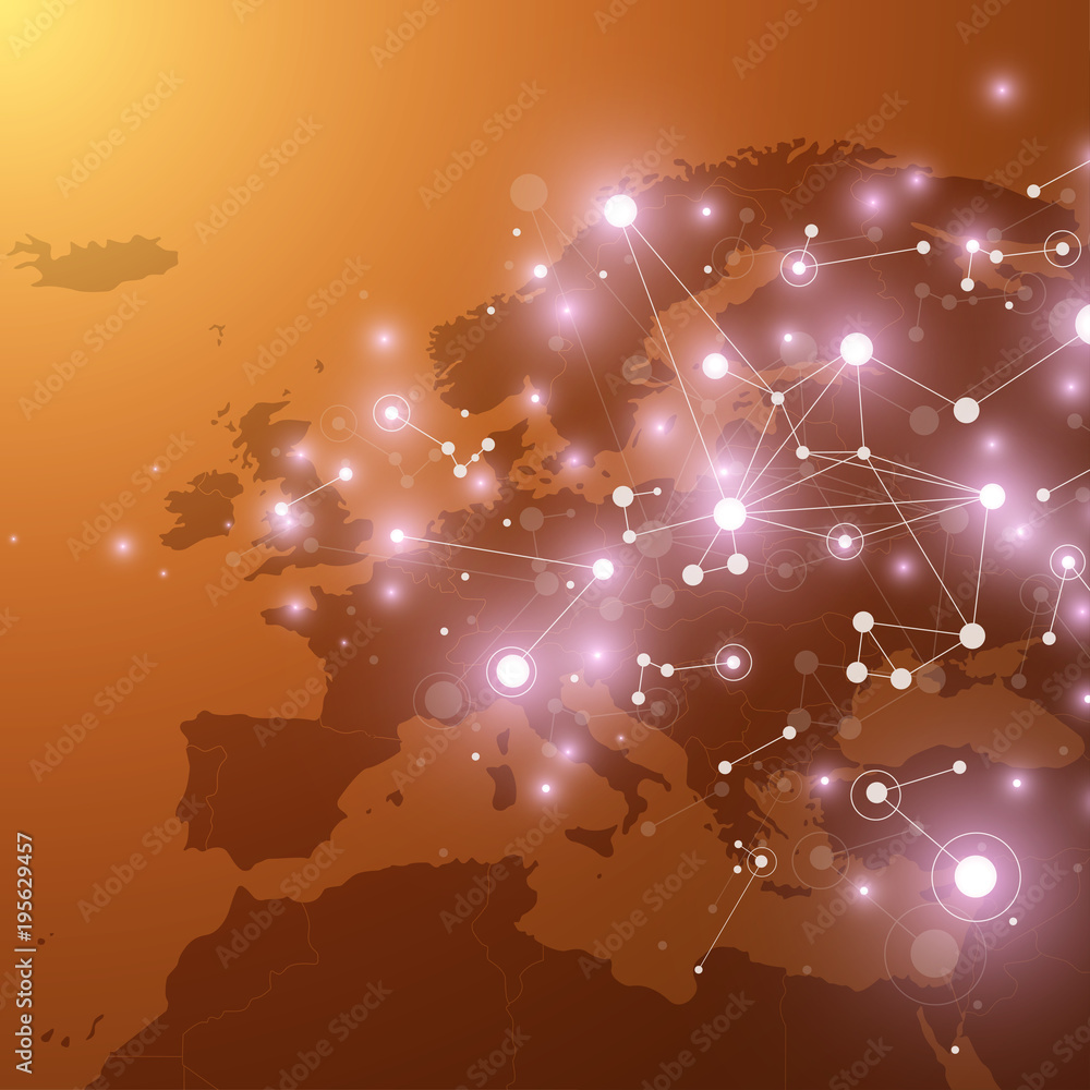 Stock-Illustration „Geometric graphic background communication with ...