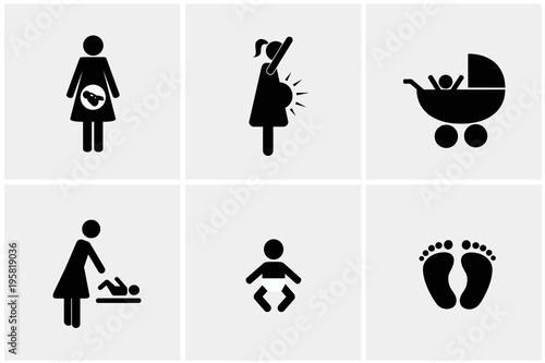 Piktogramm Baby 6er Set Stock-Vektorgrafik | Adobe Stock