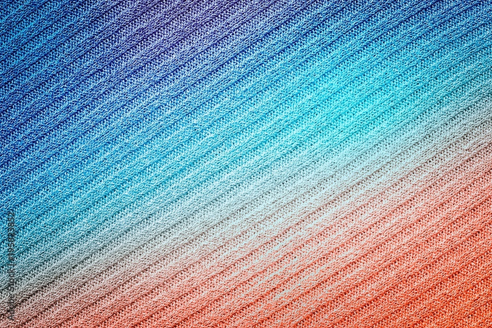 Photo Stock Gradient color textile background from purl and face loops ...