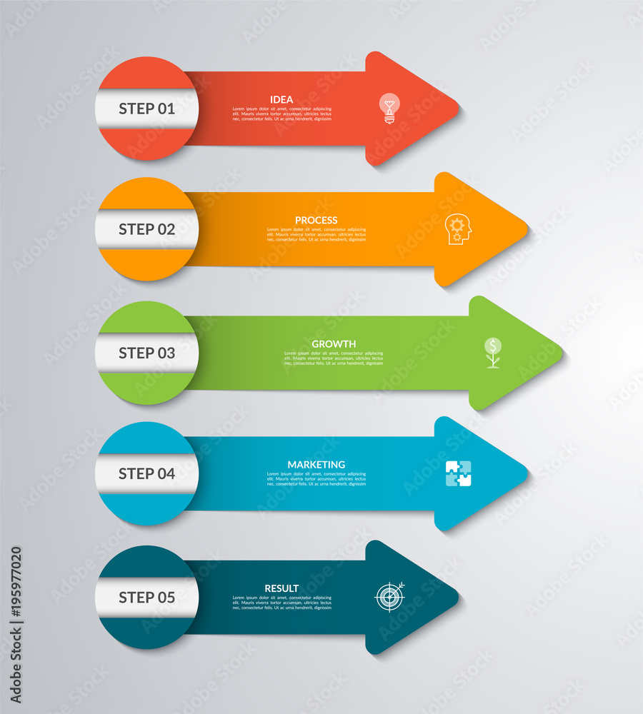Vector arrows for infographic diagram, graph, chart. Business concept ...