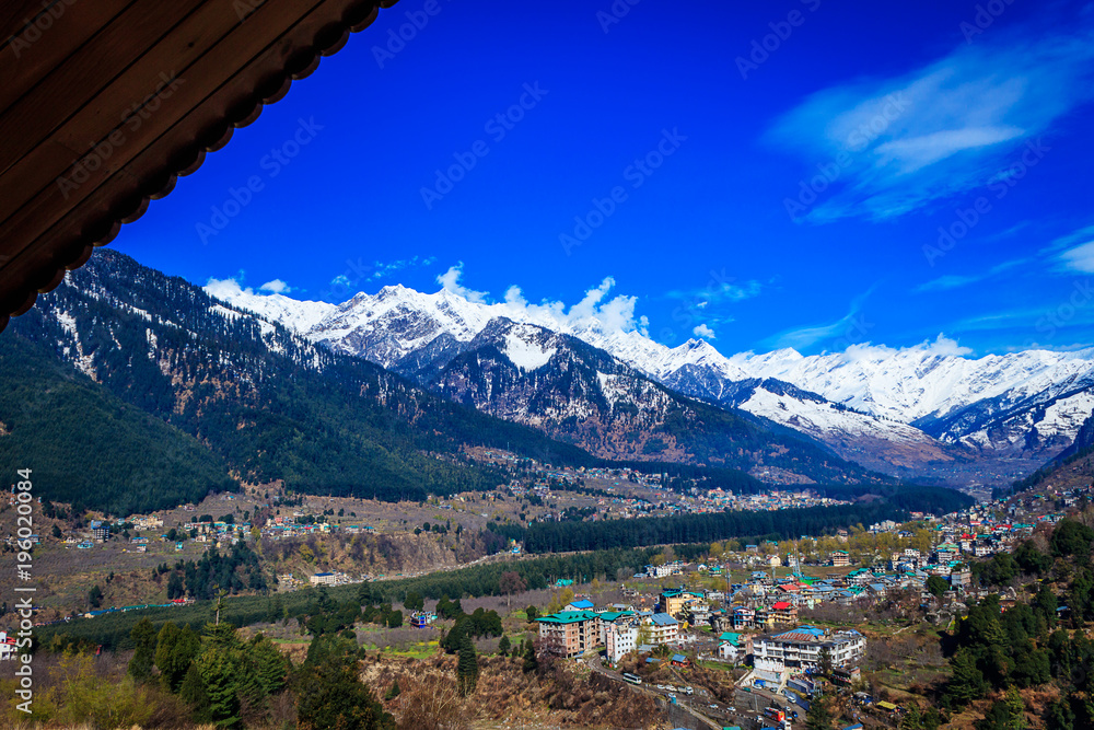 View of Manali situated at a height of 6260 feet above sea level,it is ...