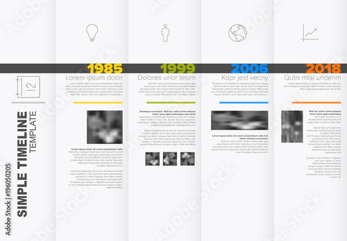 Four Section Timeline Infographic Layout. Buy this stock template and ...