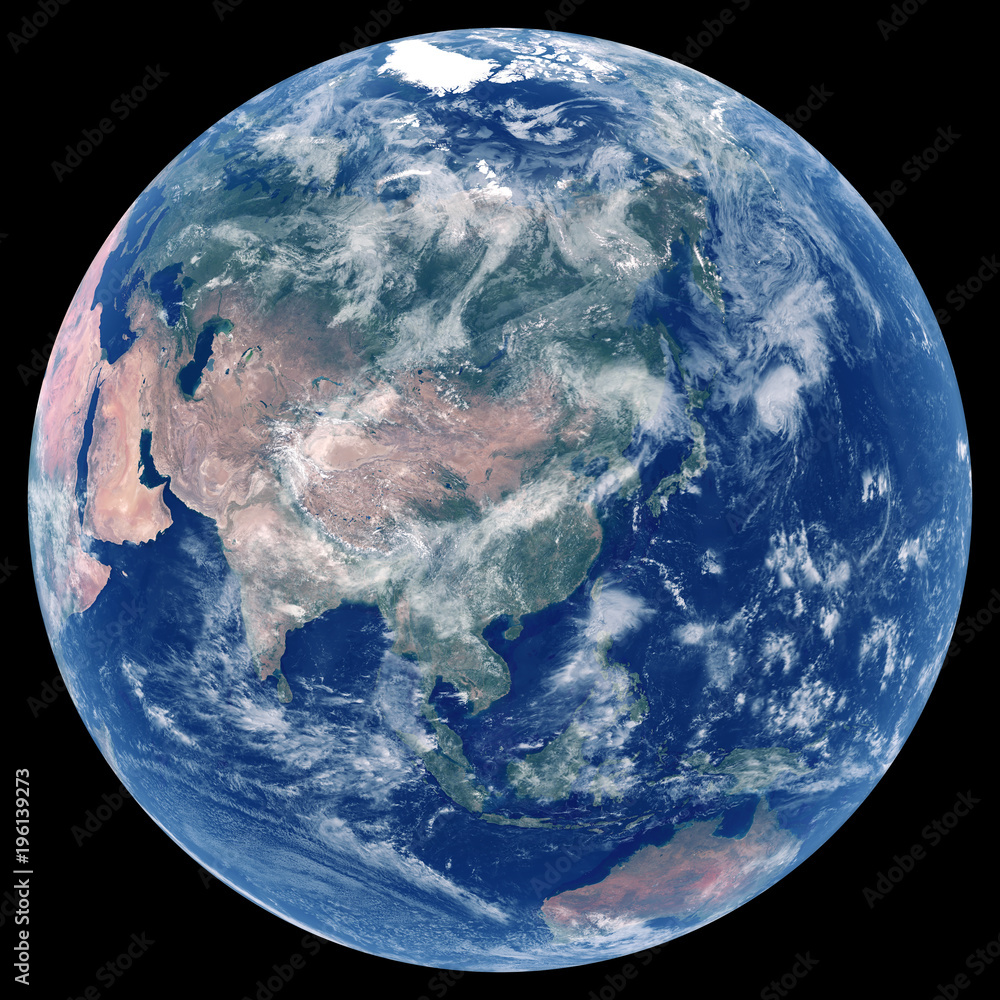 Earth from space. Satellite image of planet Earth. Photo of globe ...