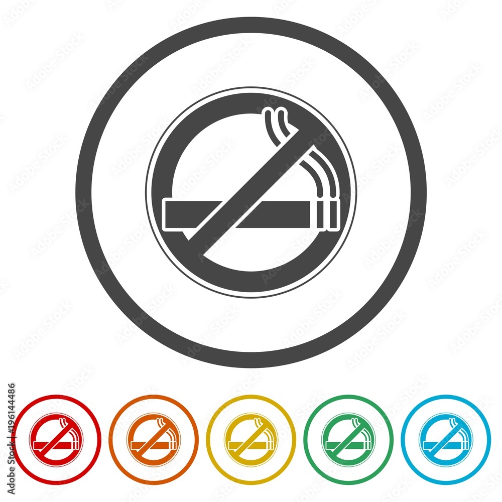 No smoking, No smoking sign, 6 Colors Included Stock Vector | Adobe Stock