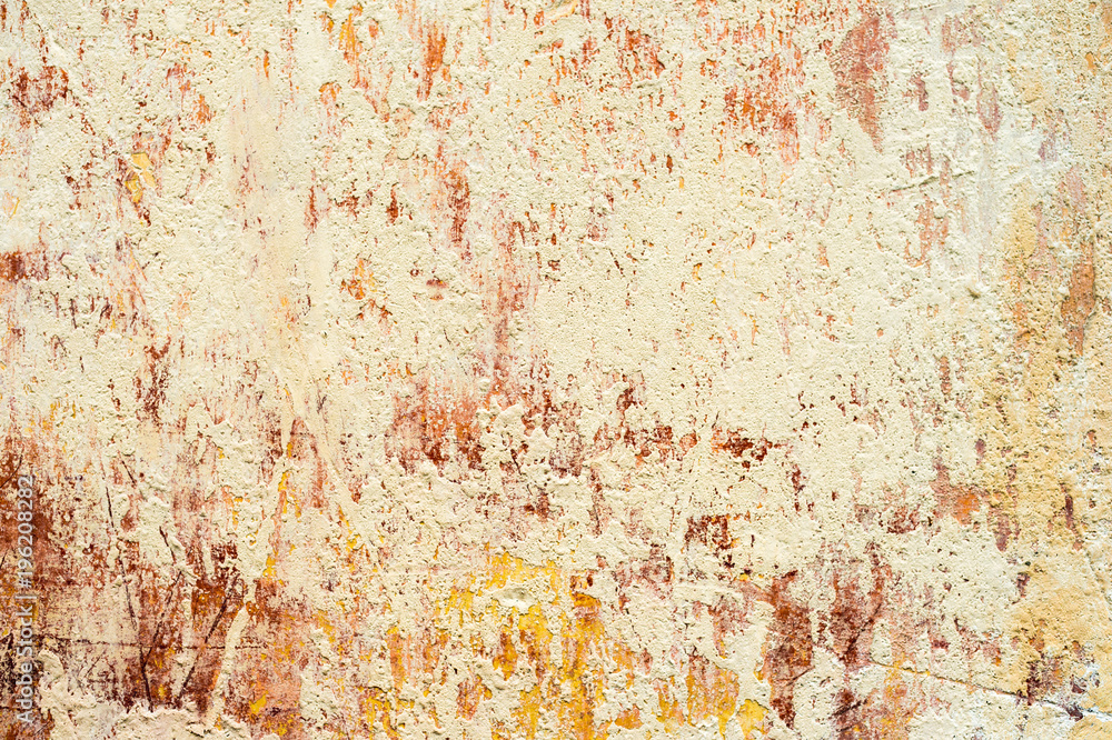 Textured background of multi-layer flaking paint on the wall. Mixing ...