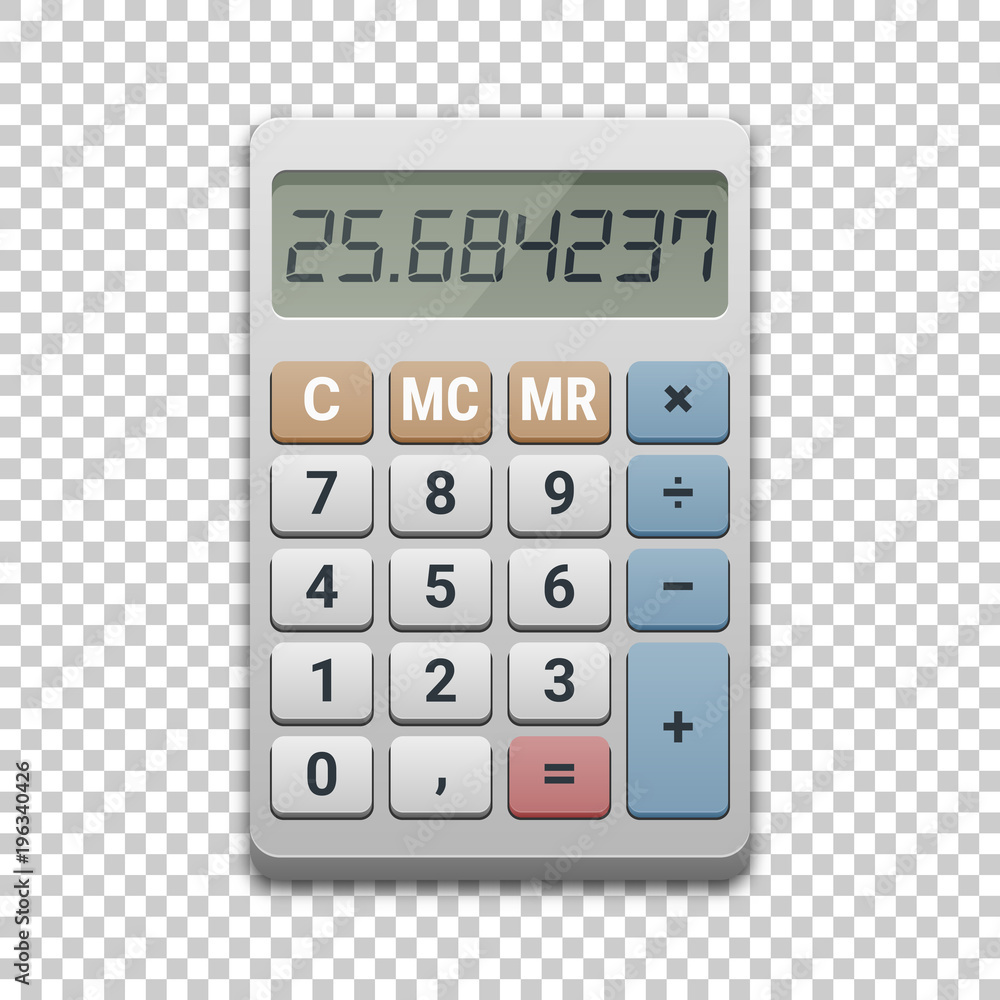 Calculator icon, vector illustration on transparent background ...