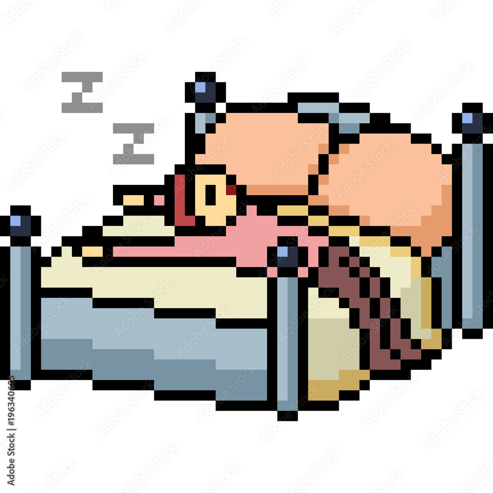 vector pixel art bed sleep Stock Vector | Adobe Stock