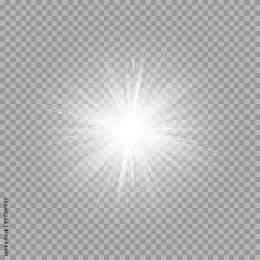 A bright explosion of a star on a transparent background. Vector ...