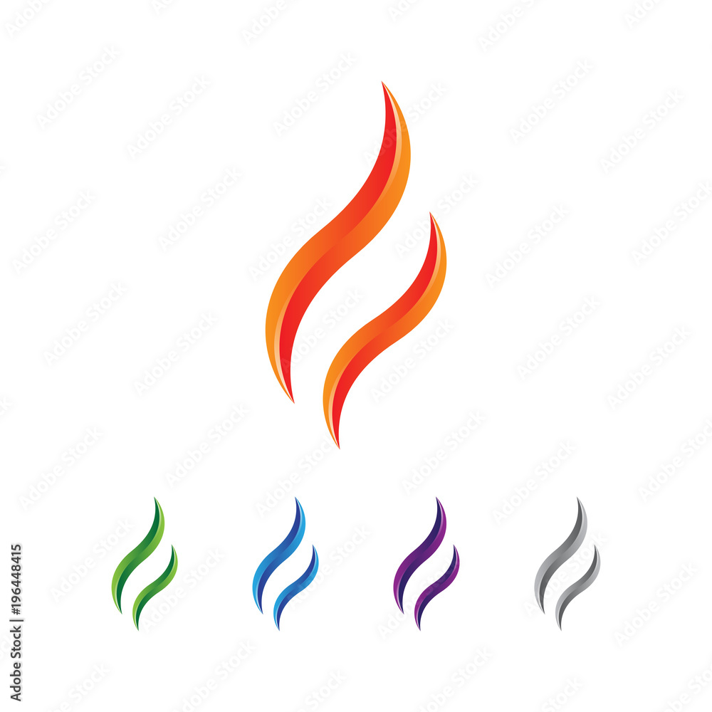 Fire wave icon vector logo Stock Vector | Adobe Stock