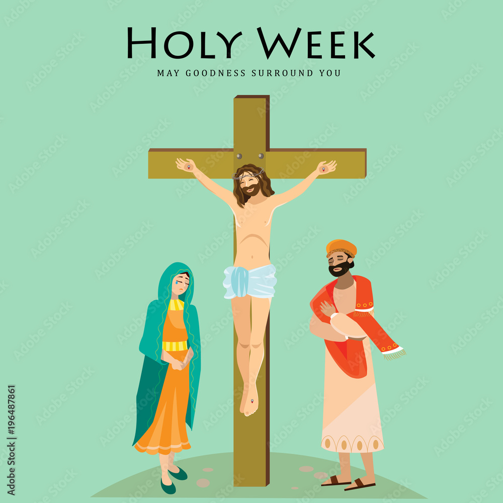 Holy week Good Friday, crucifixion of Jesus and his death, Stations of ...