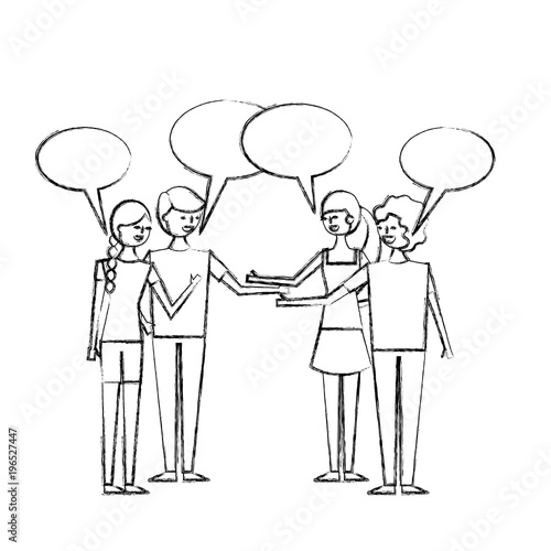 people couples speech bubbles dialog vector illustration sketch design ... people couples speech bubbles dialog vector illustration sketch design ...