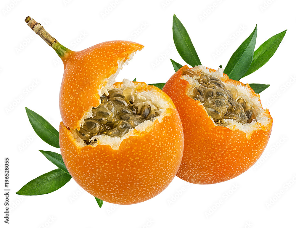 Fresh granadilla isolated on white background with clipping path Stock ...