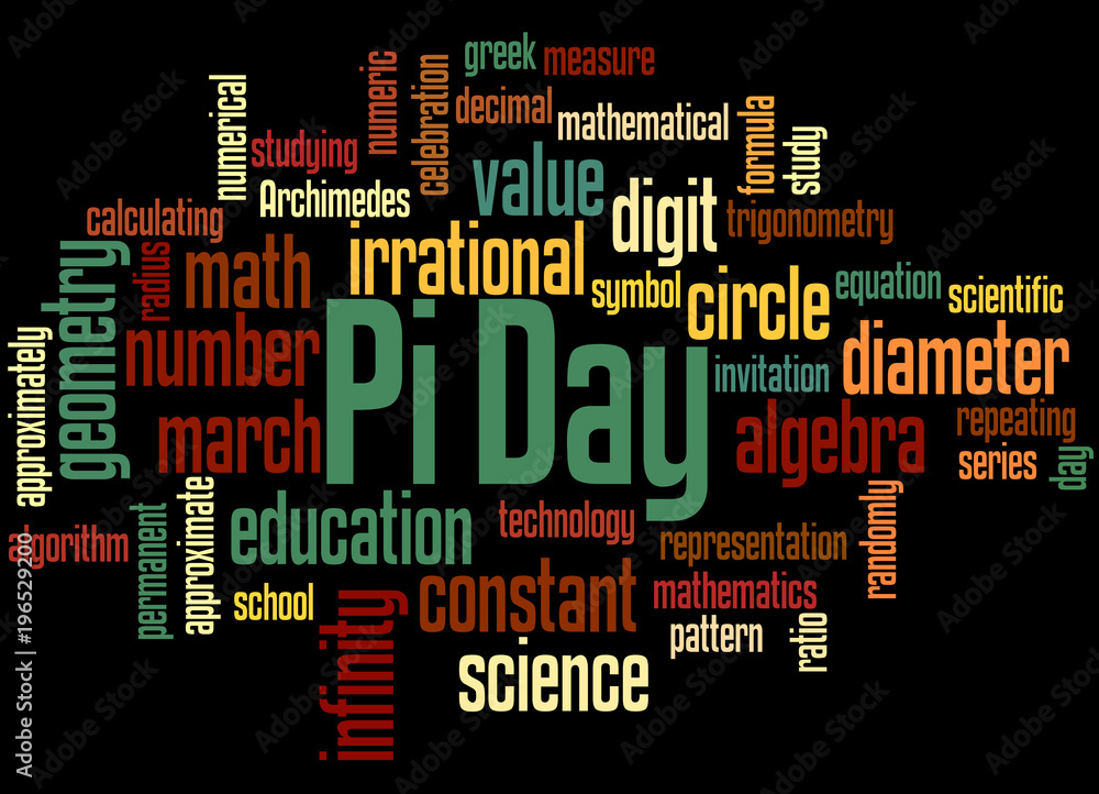 Pi Day word cloud concept 2 Stock Illustration | Adobe Stock