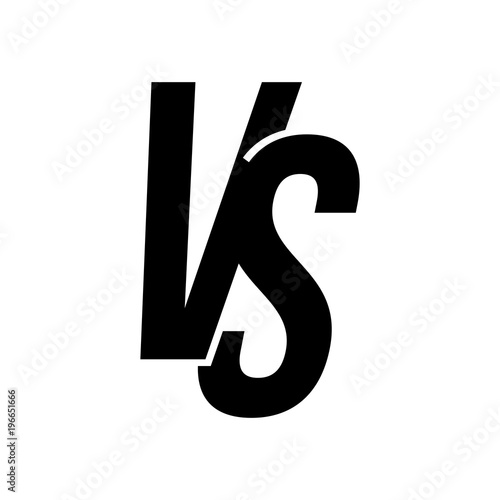 VS versus letters vector icon isolated on white background. VS versus ...