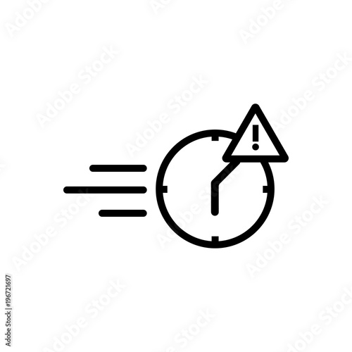 being late outlined vector icon. Outlined symbol of being short of time ...