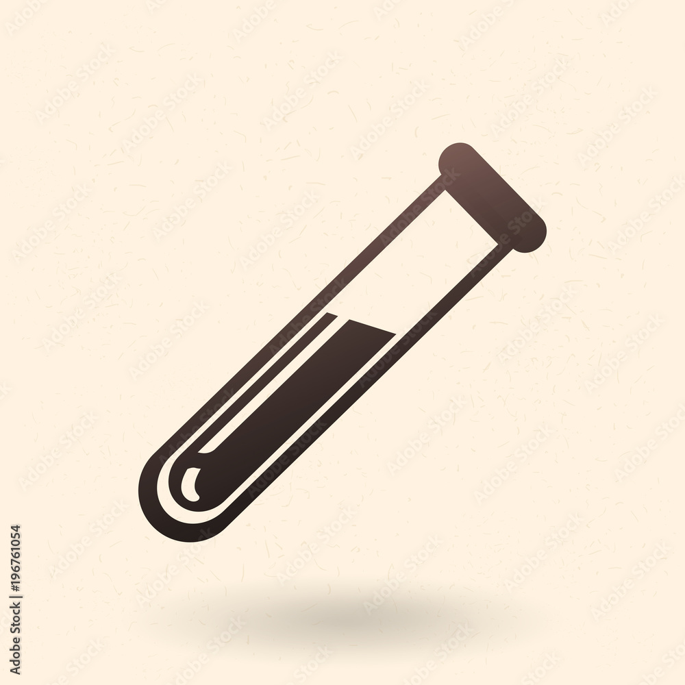 Vector Single Black Silhouette Icon - Glass Vial .Chemical Lab ...