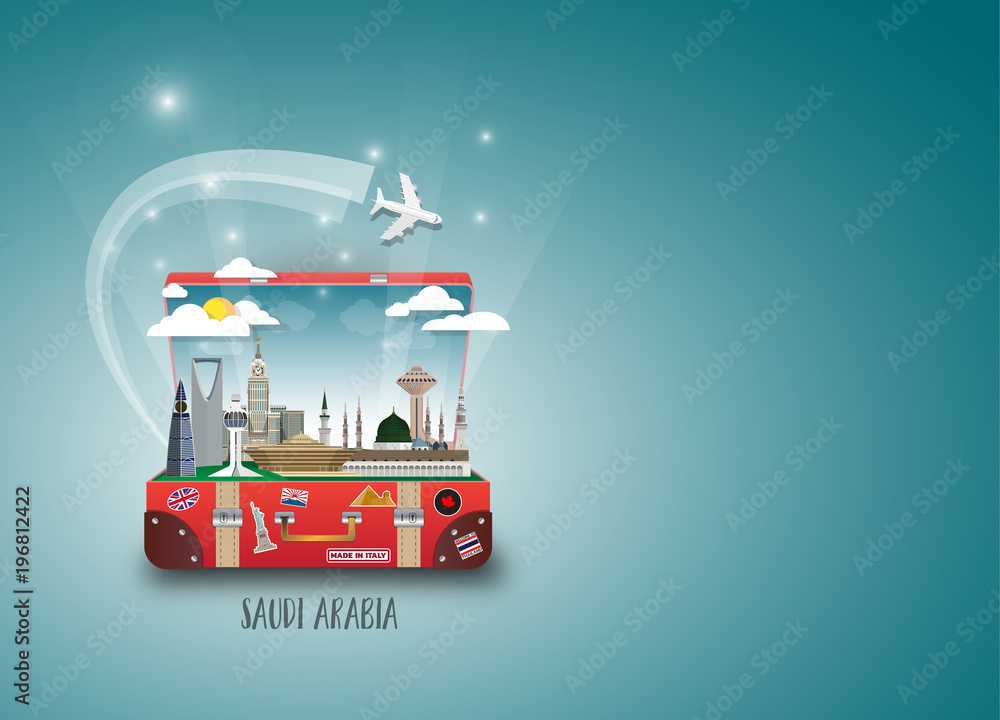 Saudi arabia Landmark Global Travel And Journey paper background ...