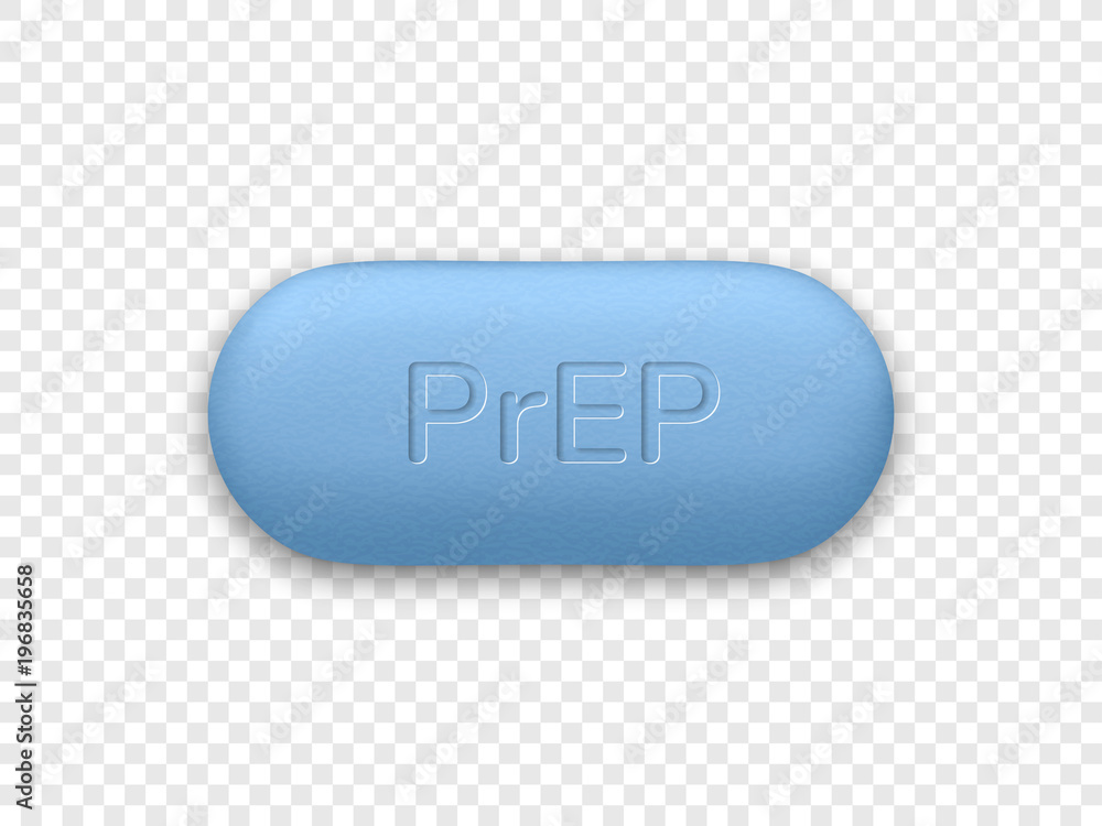 PrEp tablet. Vector pre-exposure prophylaxis blue pill developed to ...