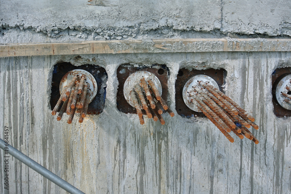 Pre-stress cable and tendons in lay in between floor slab reinforcement ...