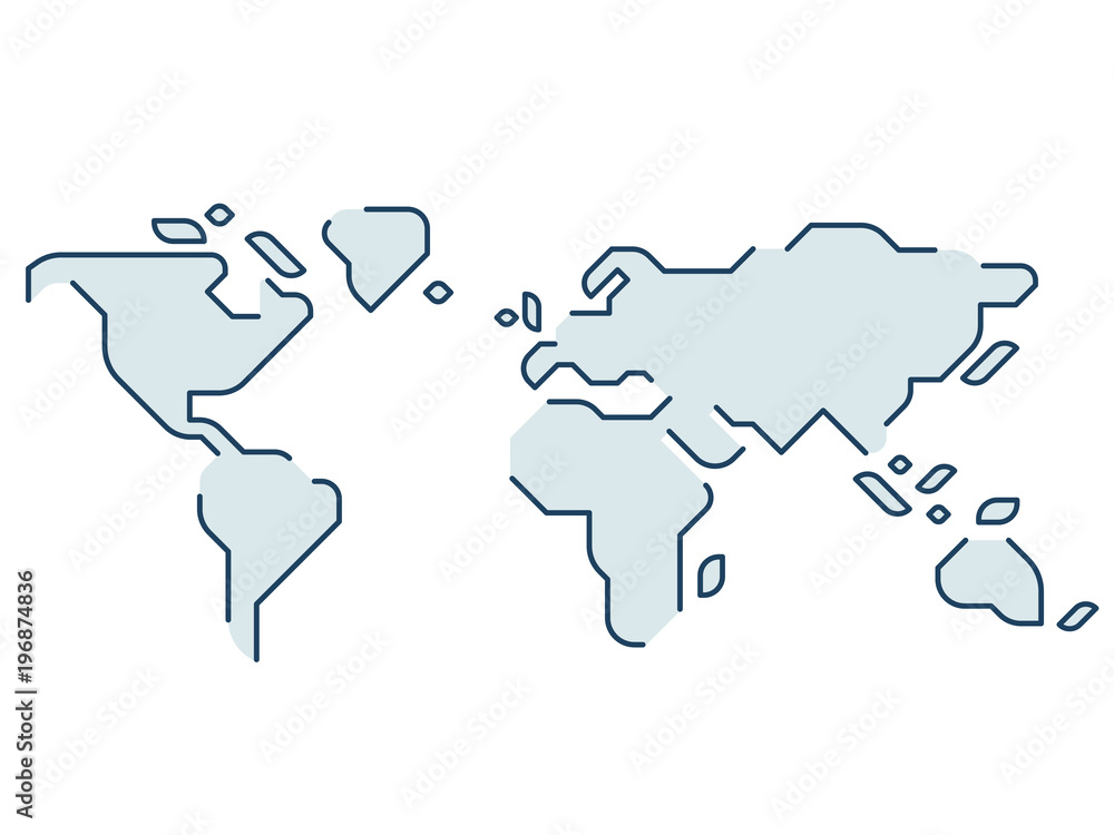 Stylized world map Stock Vector | Adobe Stock