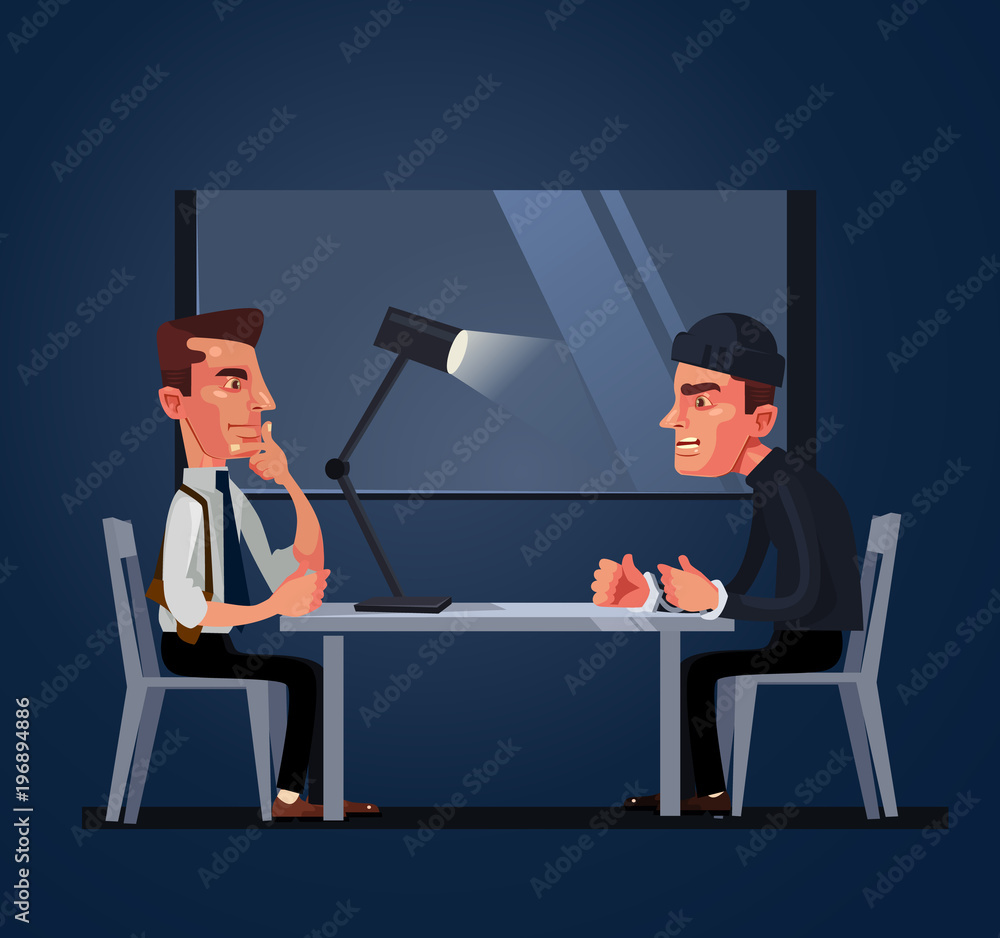 Bad policeman officer cop character arrest and interrogates suspected ...