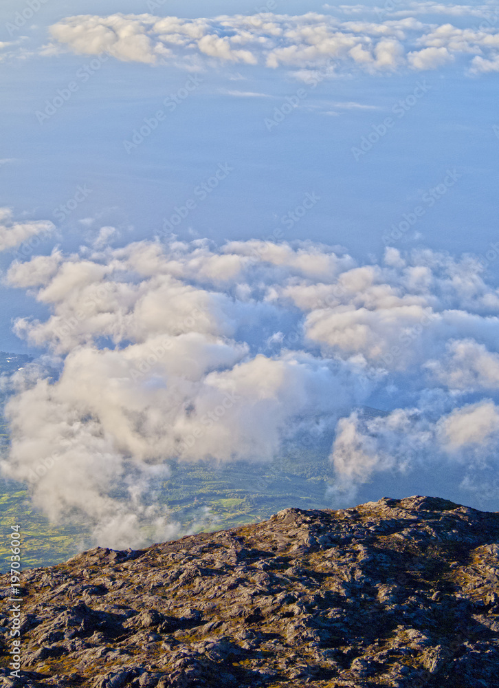 Edge of Pico Alto on the summit of Pico, Pico Island, Azores, Portugal ...