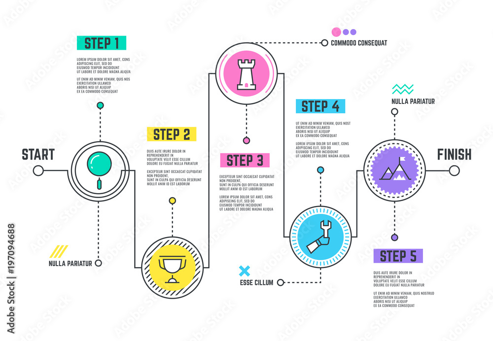 Company journey path. Infographic roadmap with steps line timeline ...