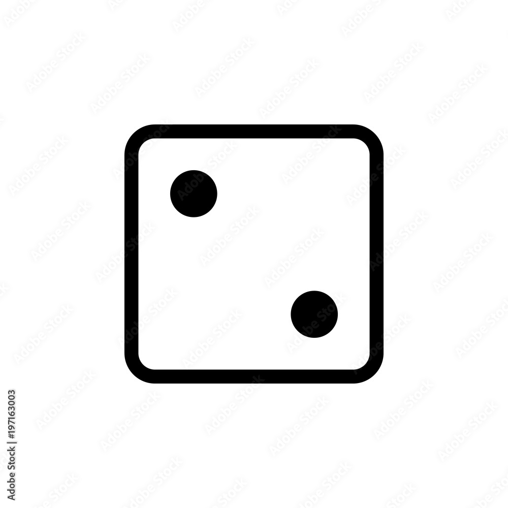 White dice number 2 Stock Vector | Adobe Stock