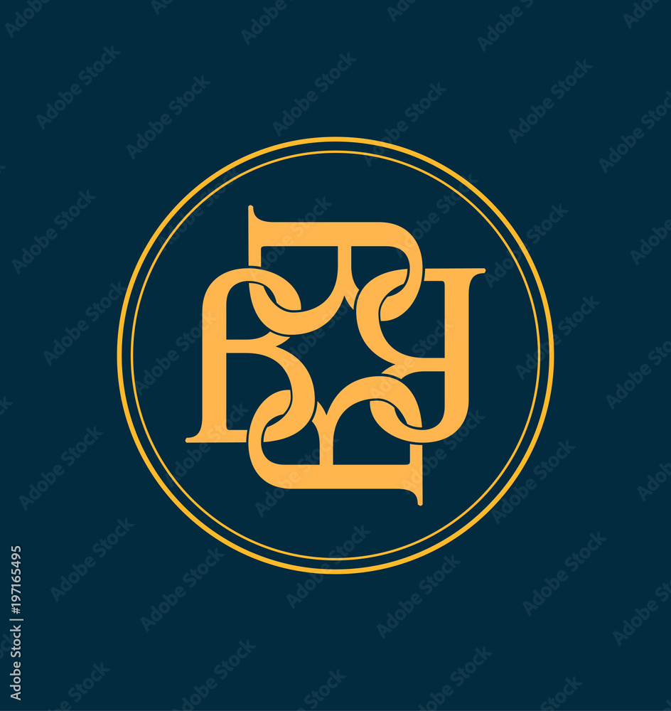 classic and retro symmetrical style initial monogram logo Stock Vector ...